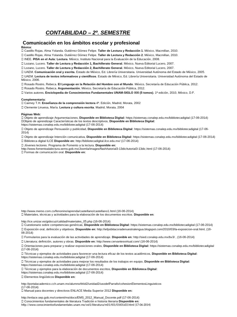 Referencias Bibliográficas Segundo Contab. | PDF | Libreria digital | Bibliotecas