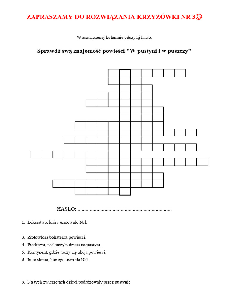 Krzyzowka nr3 | PDF