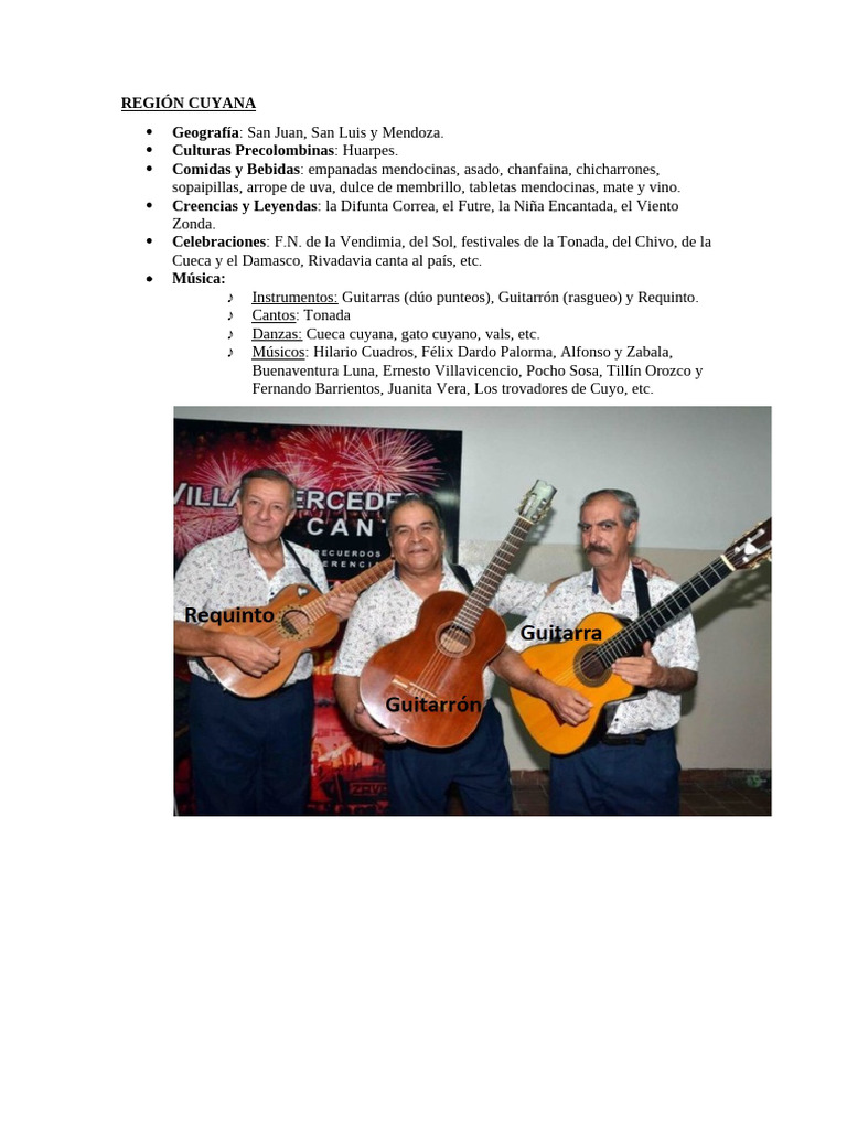 Instrumentos y cultura de Cuyo | PDF