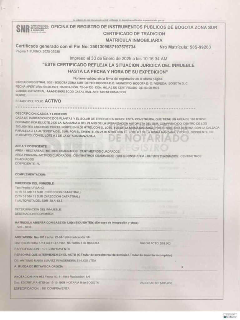 Certificado De Libertad Y Tradición Comprimido Pdf