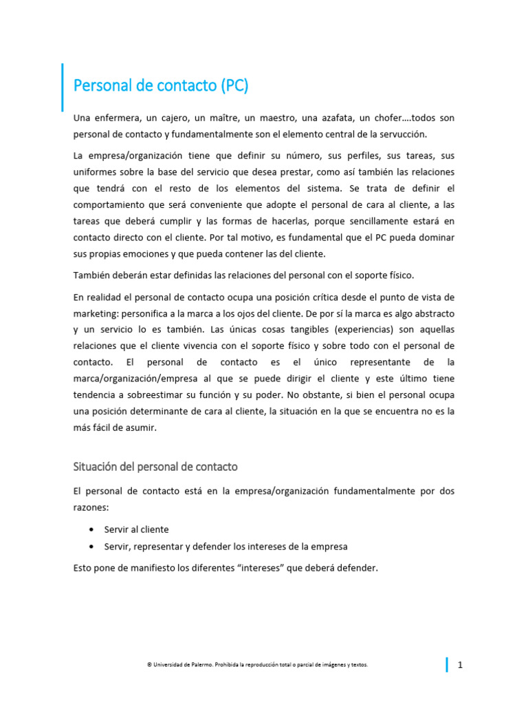 Funciones del Personal de Contacto | PDF