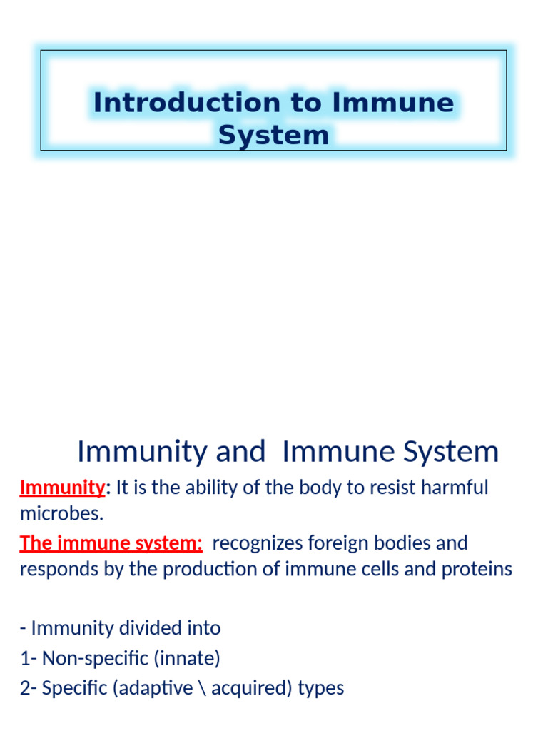 Introduction To Immunity-2 | PDF | Immune System | Lymphocyte