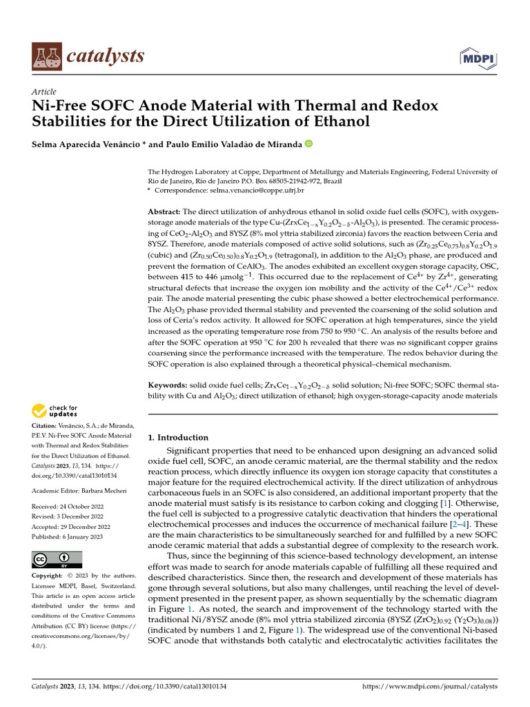 Anode Labh2 | PDF | Solid Oxide Fuel Cell | Physical Sciences