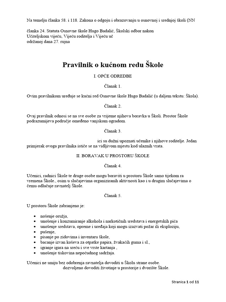 Kucni Red Skole 2017. | PDF