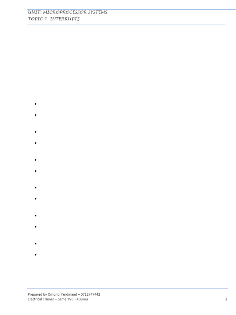 TOPIC 4 INTERRUPTS | PDF | Central Processing Unit | Computer Science