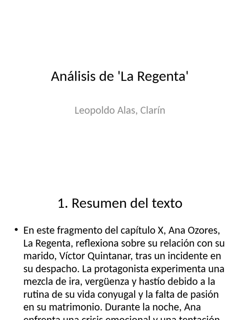 Analisis La Regenta | PDF
