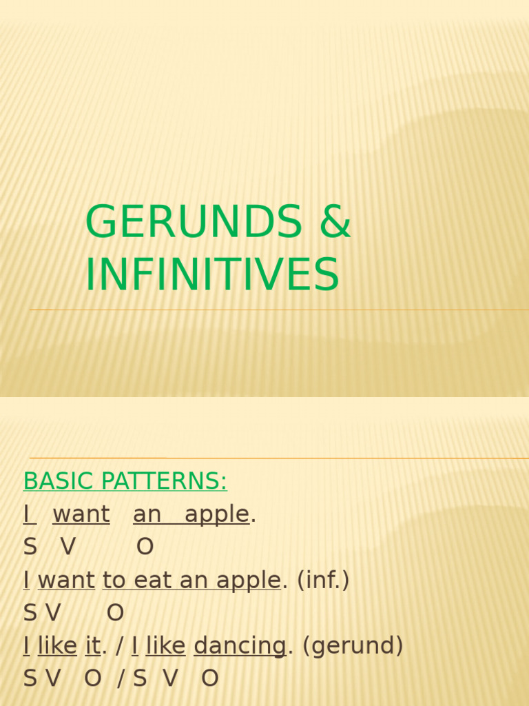 Gerunds and Infinitives | PDF | Verb | Semantic Units