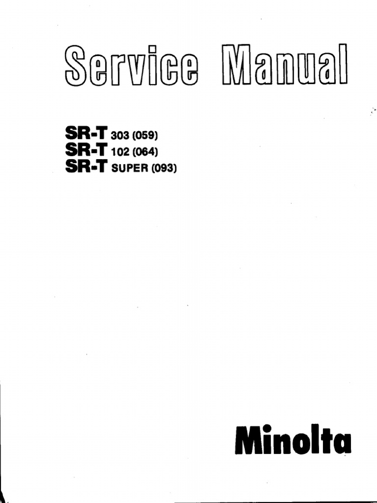 Minolta SR T 303 102 Super Repair | PDF