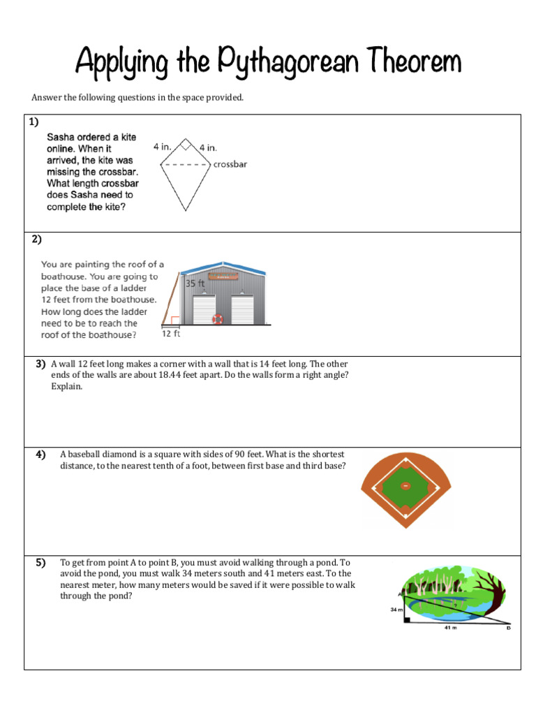 Applying The Pythagorean Theorem | PDF