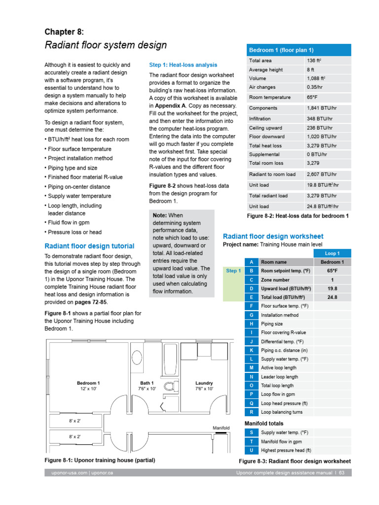 Cdam Chapter 8 Radiant Floor System Design | PDF | Heat Transfer | Flooring