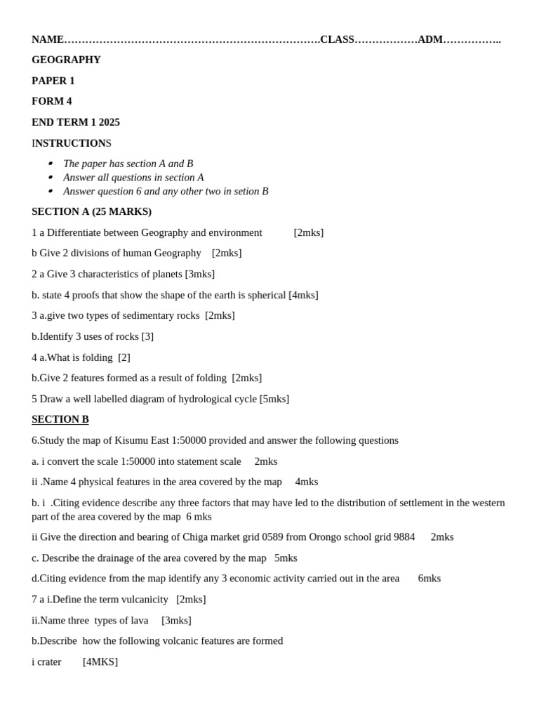 GEOGRAPHY P1 QS | PDF | Physical Geography | Physical Sciences