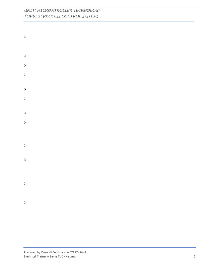 TOPIC 2 PROCESS CONTROL SYSTEMS | PDF | Control Theory | Feedback