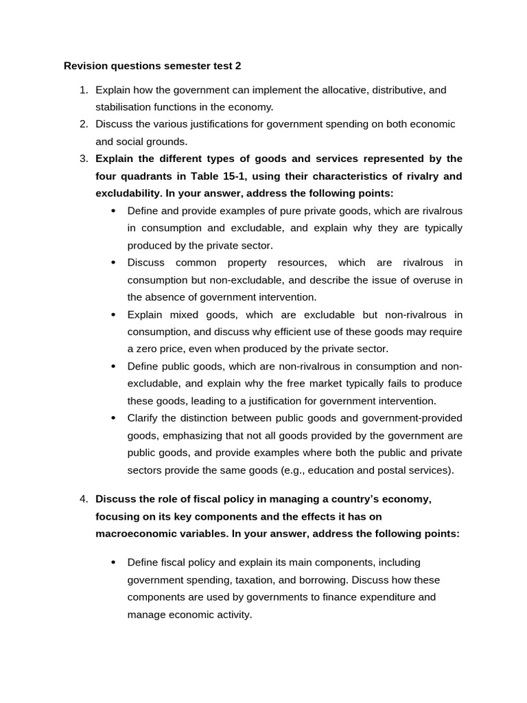 Economic Functions and Policies Review | PDF | Fiscal Policy | Monetary ...