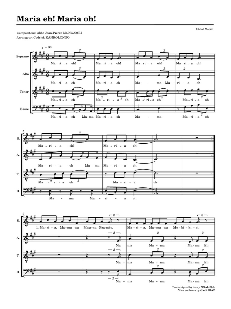 Maria Eh! Maria Oh! - Abbé - Jean-Pierre Mongambi - Arr Cedrick ...
