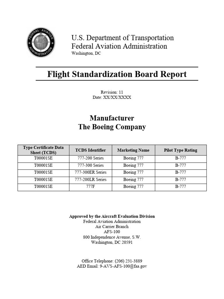 FSBR B-777 Rev 11 Draft | PDF | Federal Aviation Administration | Aircraft