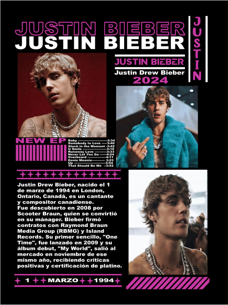 Biografía de Justin Bieber: Carrera y Éxitos | PDF