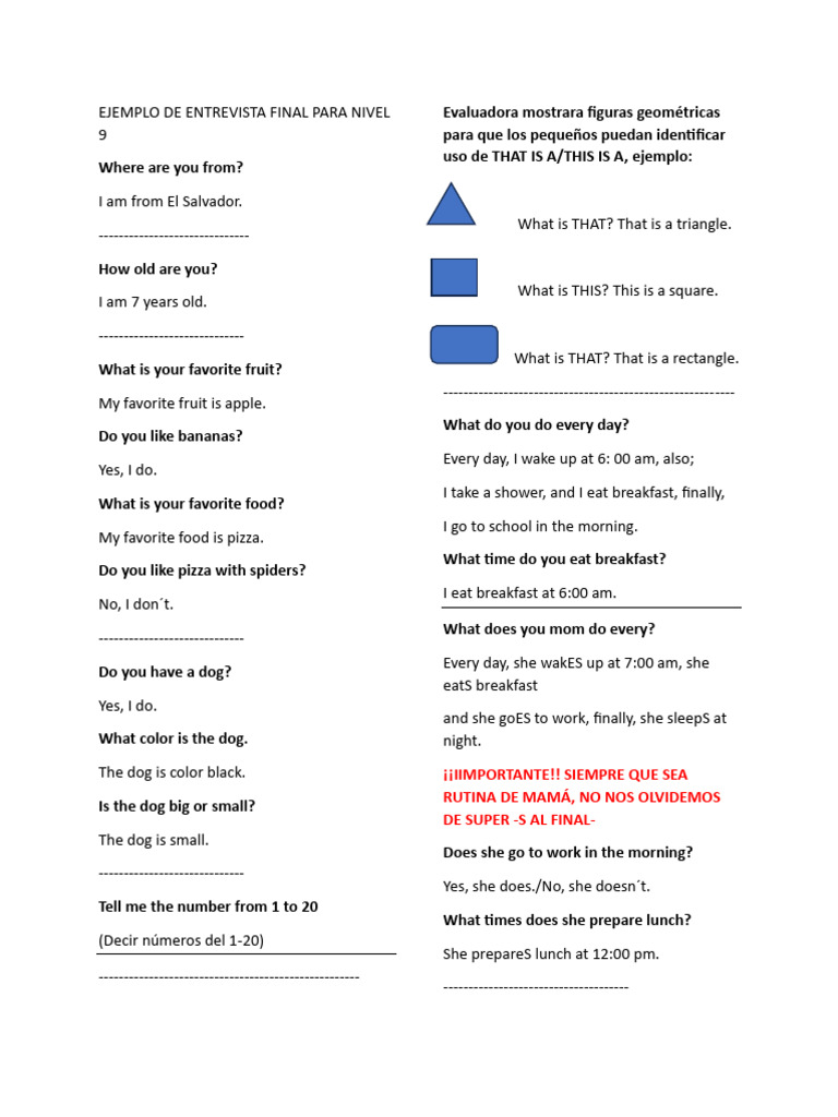 Final Interview Guide for Level 9 | PDF