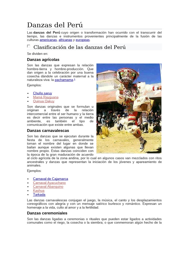 Danzas Del Perú Pdf Bailes