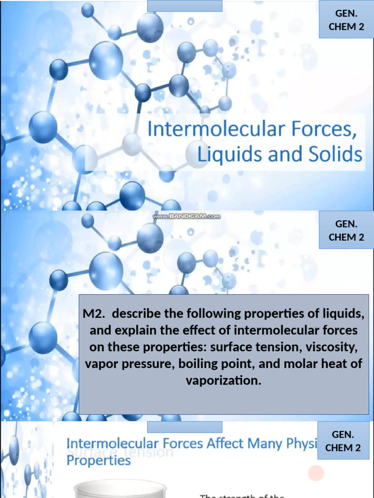 Liquid Properties & Intermolecular Forces | PDF