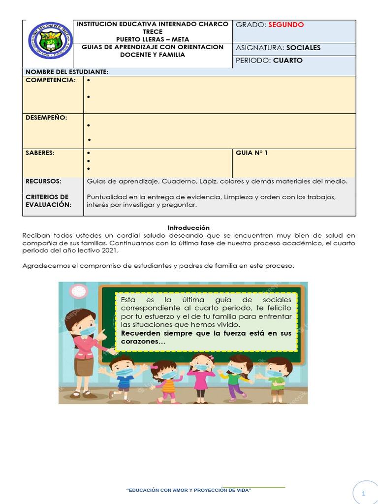Guía Sociales 2°cuarto Periodo | PDF | Colombia