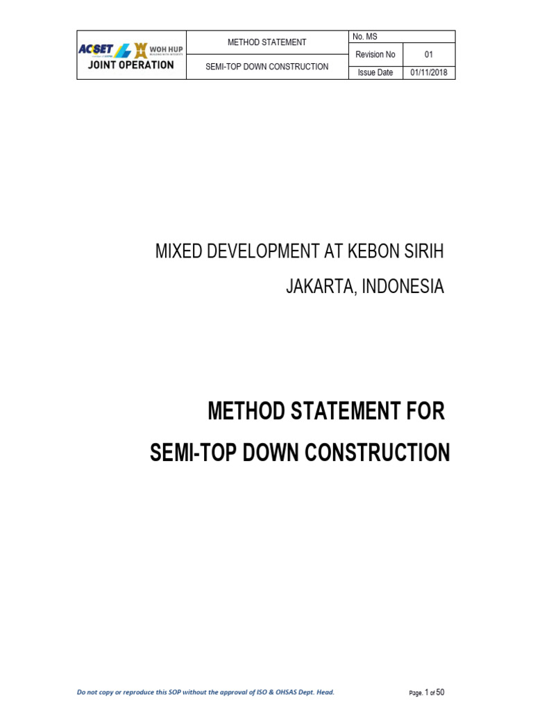 Semi-Top Down Construction (Rev1) | PDF | Concrete | Deep Foundation