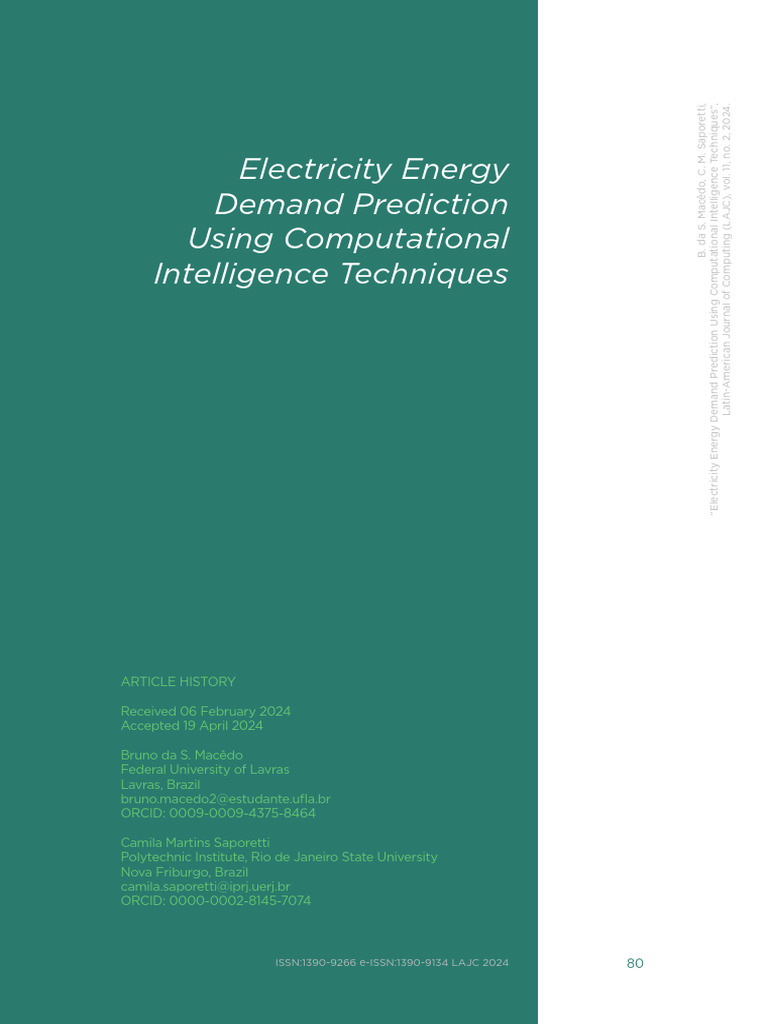 Electricity Energy Demand Prediction Using Computational Intelligence Techniques | PDF | Cross ...