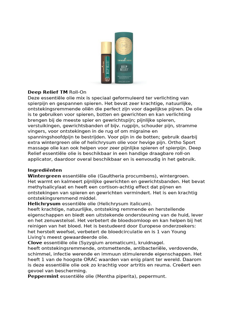 Roll On Deep Relief | PDF