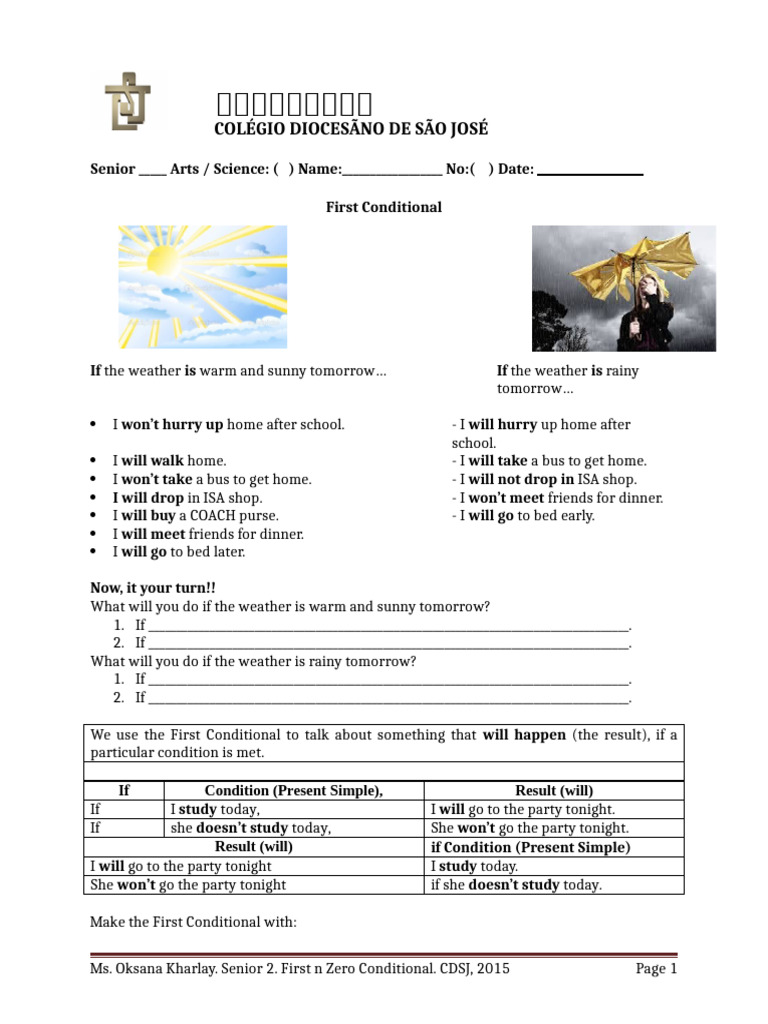 First vs Zero Conditional | PDF