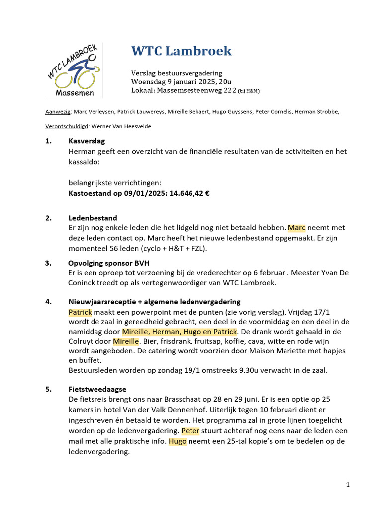WTCL Bestuur | PDF