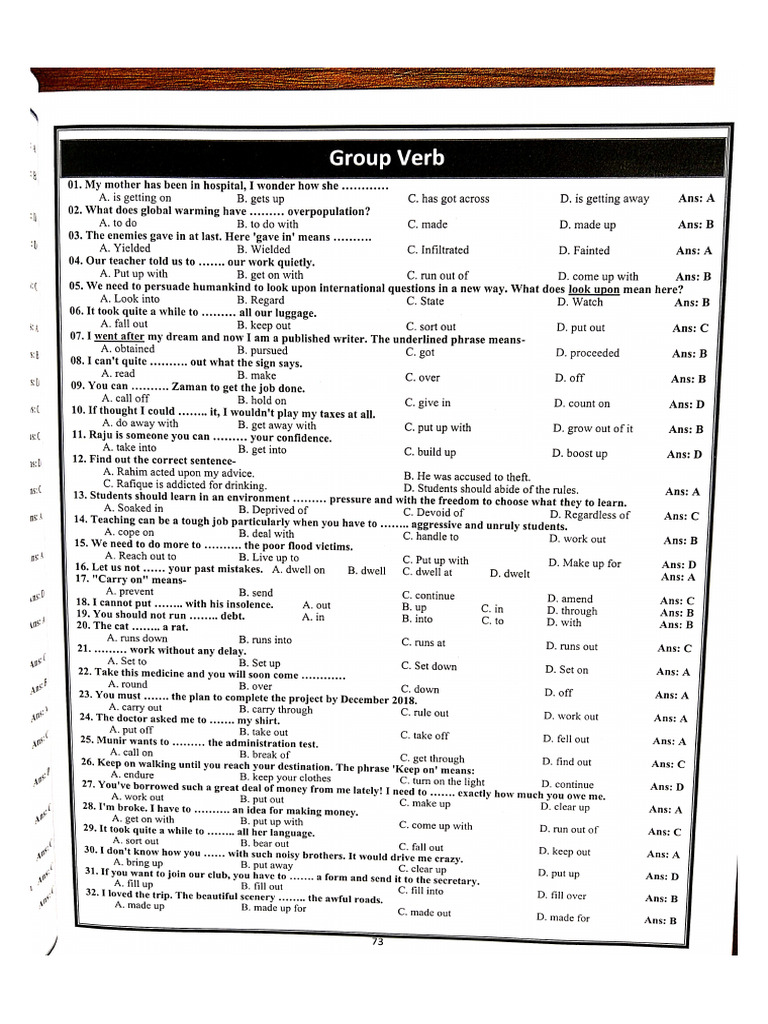 Group Verb 8 | PDF
