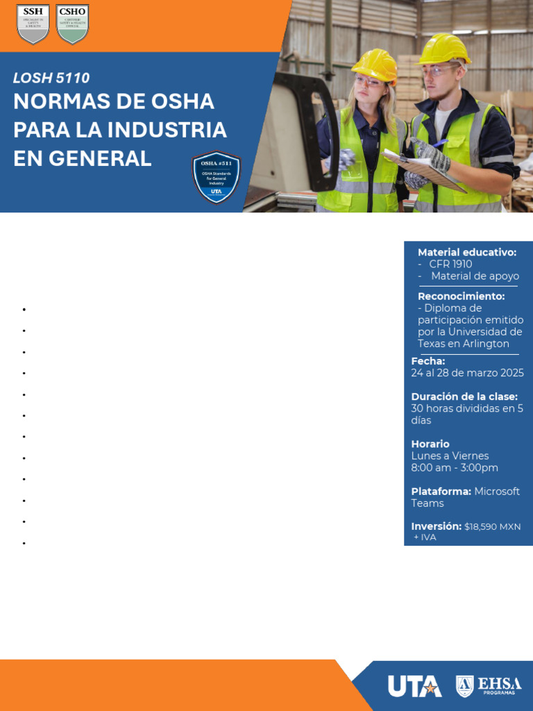 6.- LOSH 5110 NORMAS DE OSHA PARA LA INDUSTRIA EN GENERAL | PDF ...