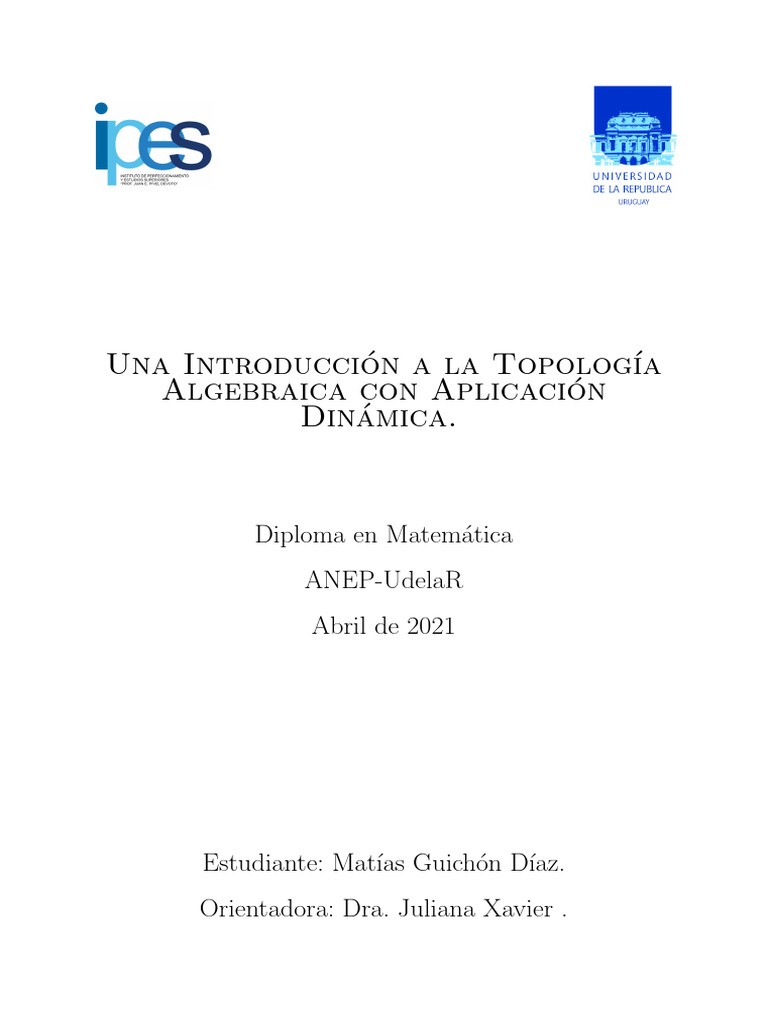 Una introducción a la topología algebraica con aplicación dinámica ...