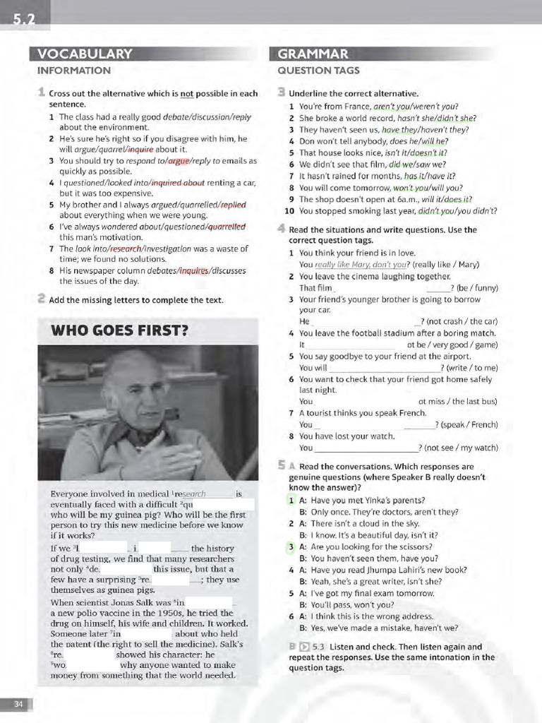 Speakout 2ed Intermediate WB-35-36 | PDF