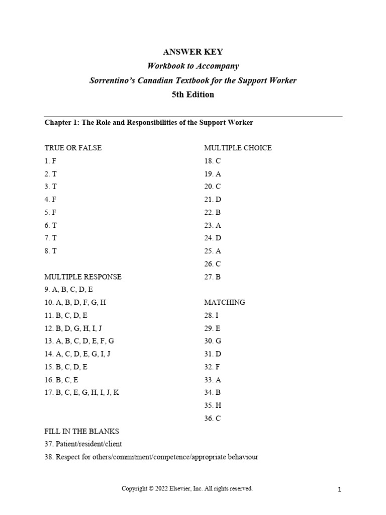 Workbook Answer - Key (21459) | PDF | Anatomical Terms Of Motion ...