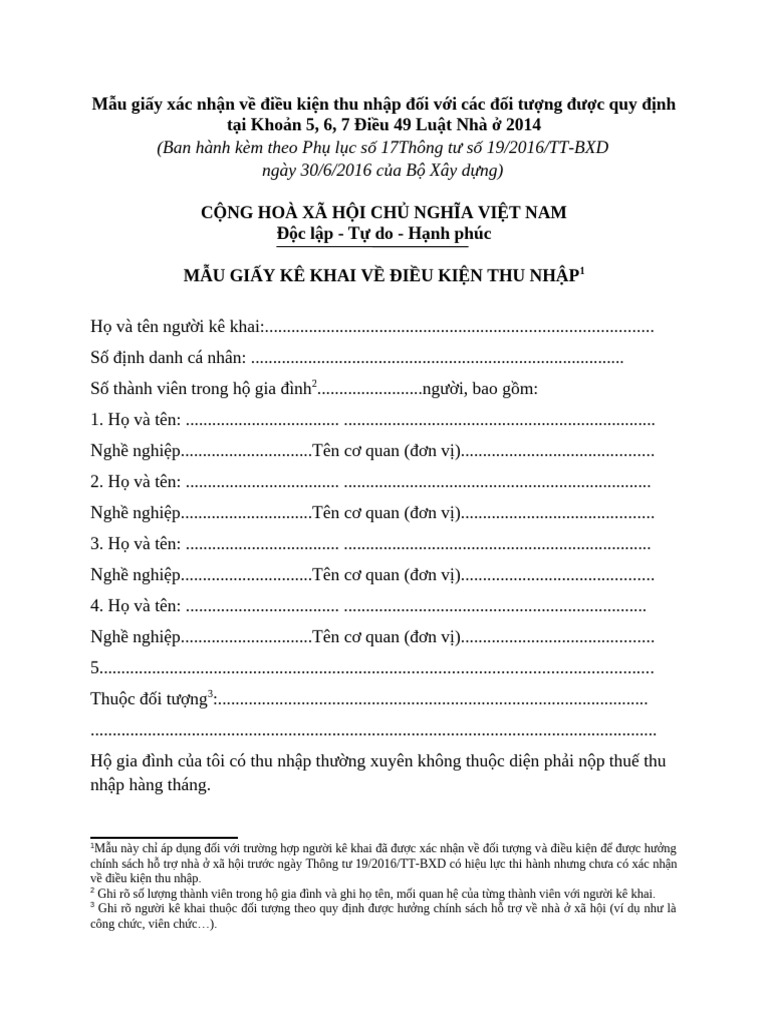 Mau Ke Khai Ve Thu Nhap.57 | PDF