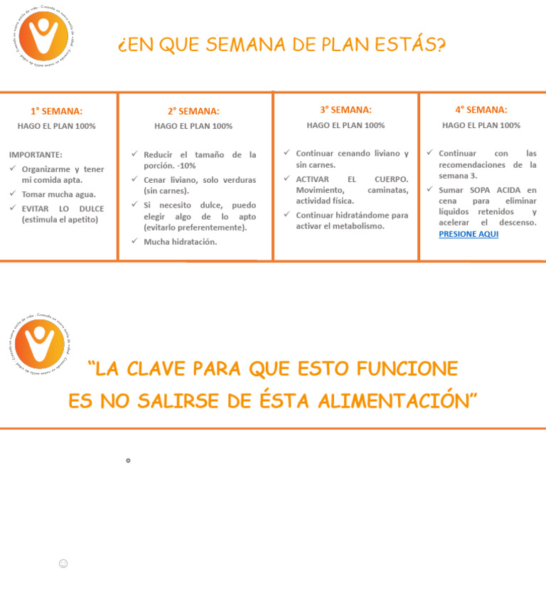 RESUMEN SEMANAS DEL PLAN | PDF