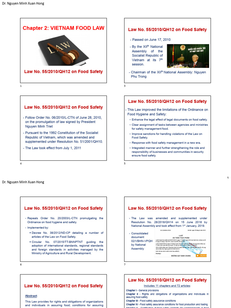 Chapter 2 - Vietnam Law On Food Safety | PDF | Food Safety | Safety
