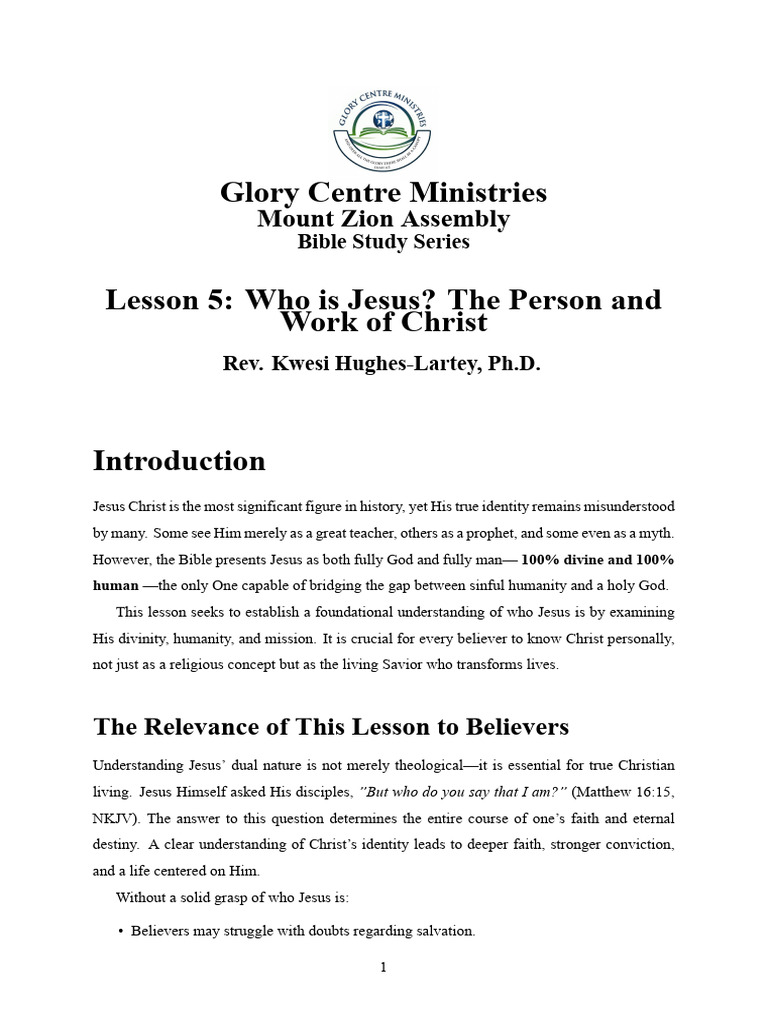 Beginner S Class Lesson Five | PDF | Jesus | Resurrection Of Jesus