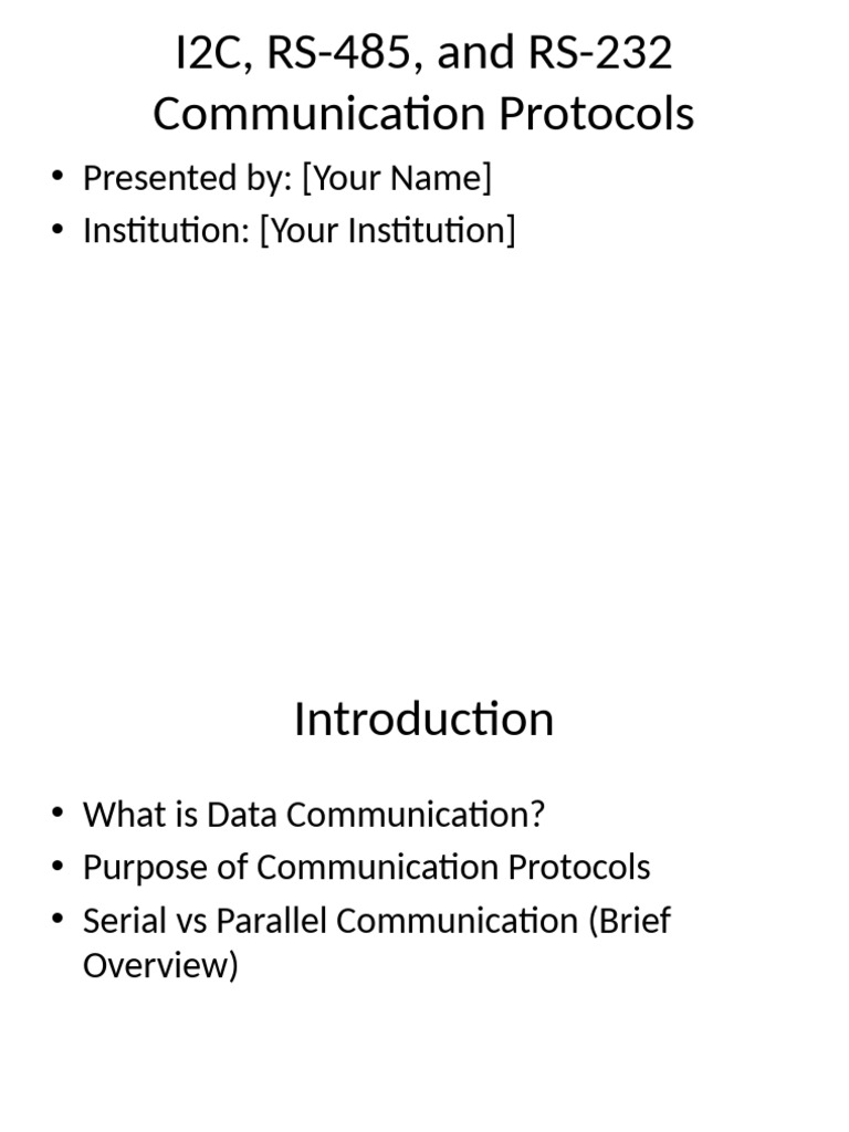 I2C RS485 RS232 Presentation | PDF