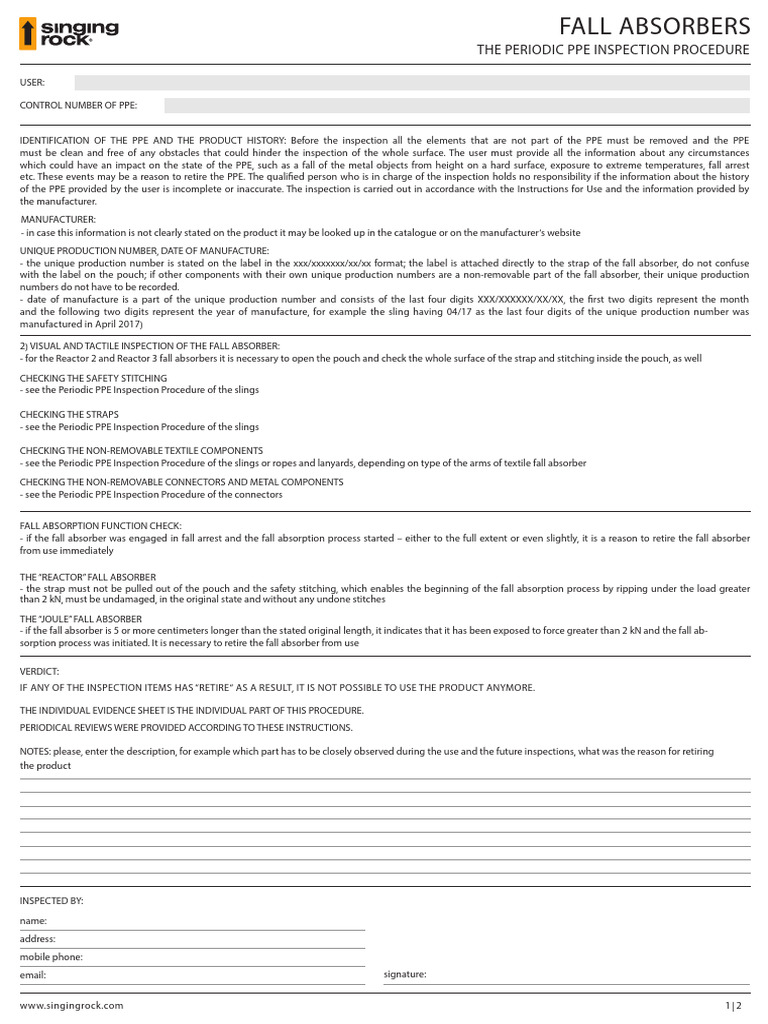 FALL ABSORBERS Process | PDF