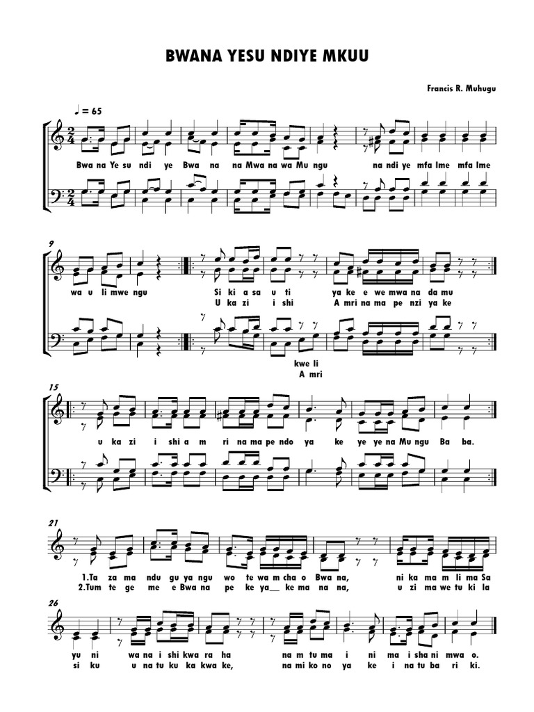 Bwana Yesu Ndiye | PDF