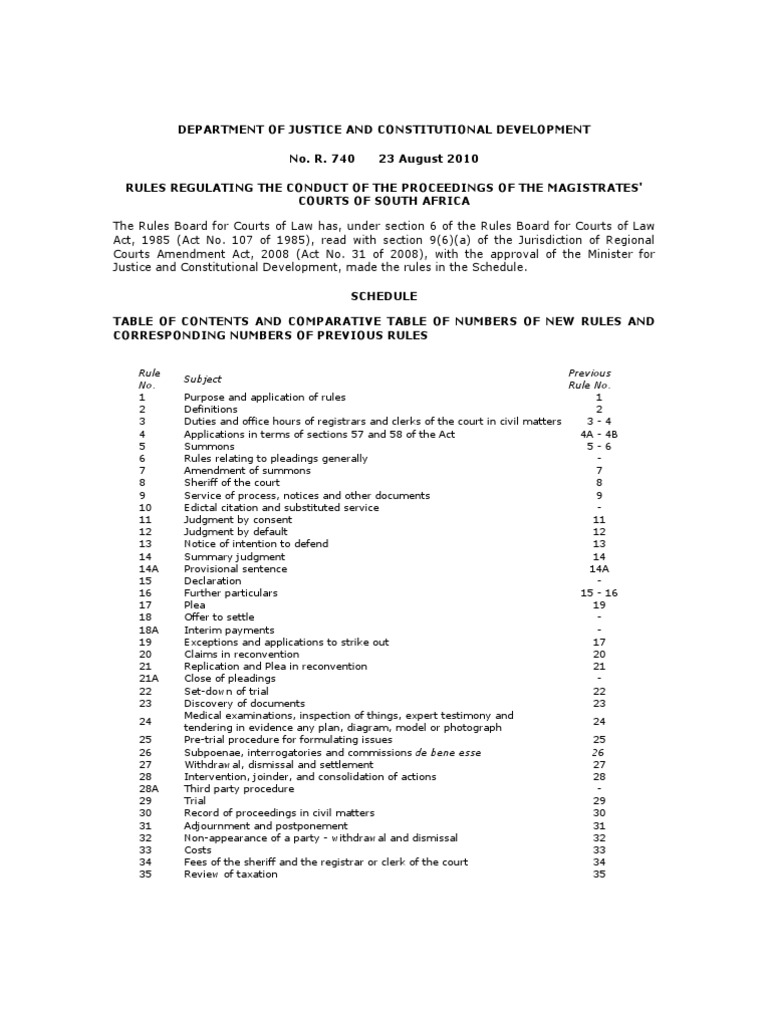 New Magistrates Court RULES | PDF | Service Of Process | Summons