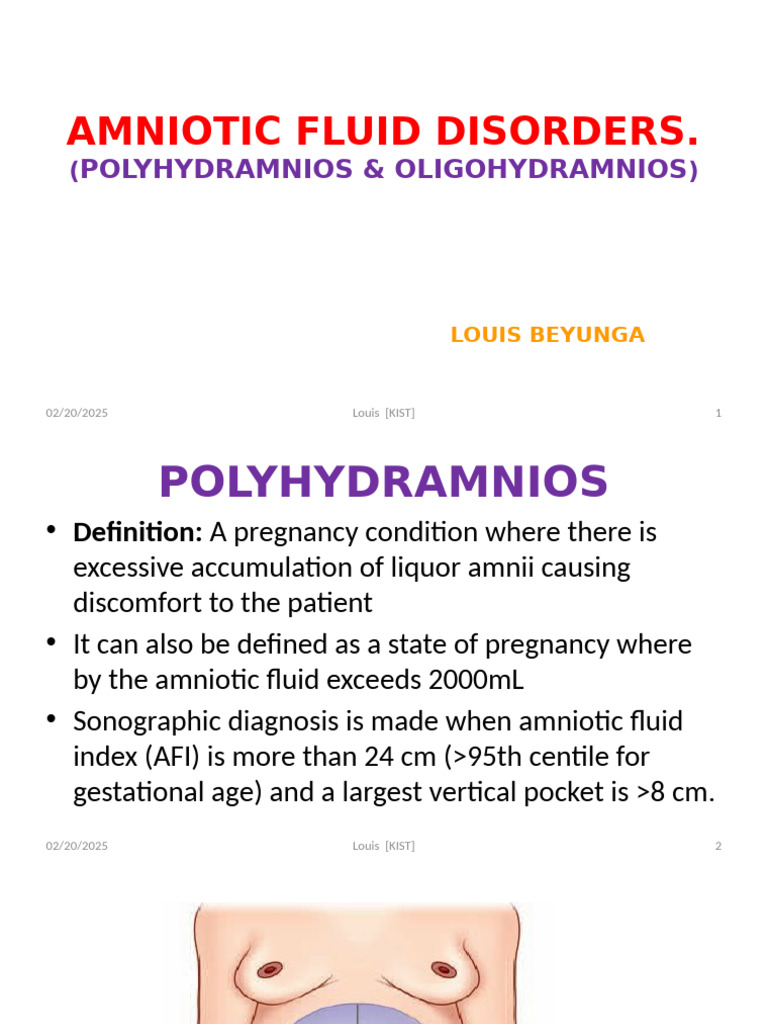 Amniotic Fluid Disorders. | PDF | Fetus | Pregnancy