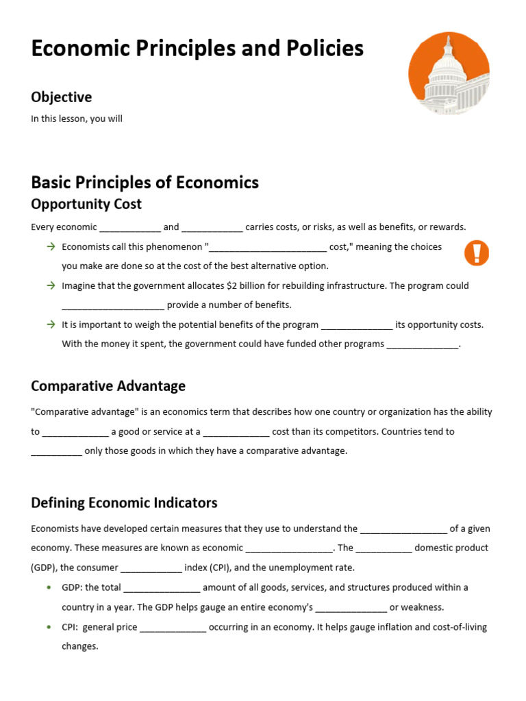 Guided Notes - Economic Principles and Policies Wip | PDF | Cost Of ...