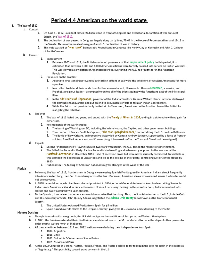War of 1812: Causes and Impacts | PDF | Tecumseh | War Of 1812