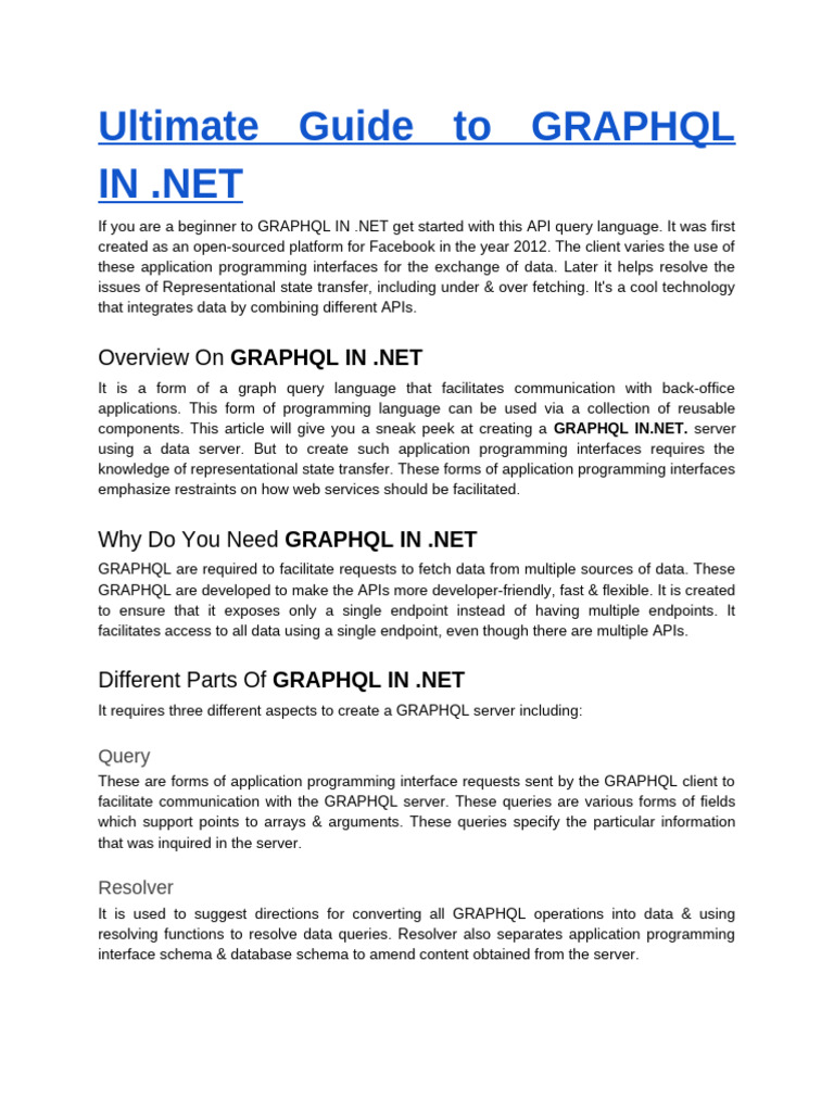 Ultimate Guide to GRAPHQL IN | PDF | Software Engineering | Software