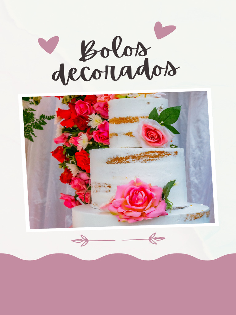 Bolos decorados moderno delicado cinza escuro rosa story de Instagram.pdf | PDF