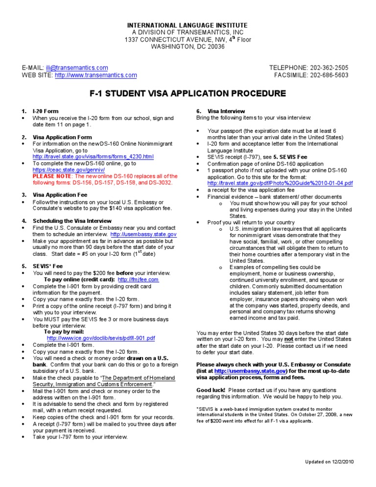 F1 Visa Application Procedure | PDF | Travel Visa | Cheque