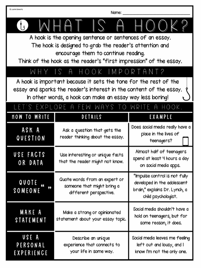 Writing a Hook | PDF