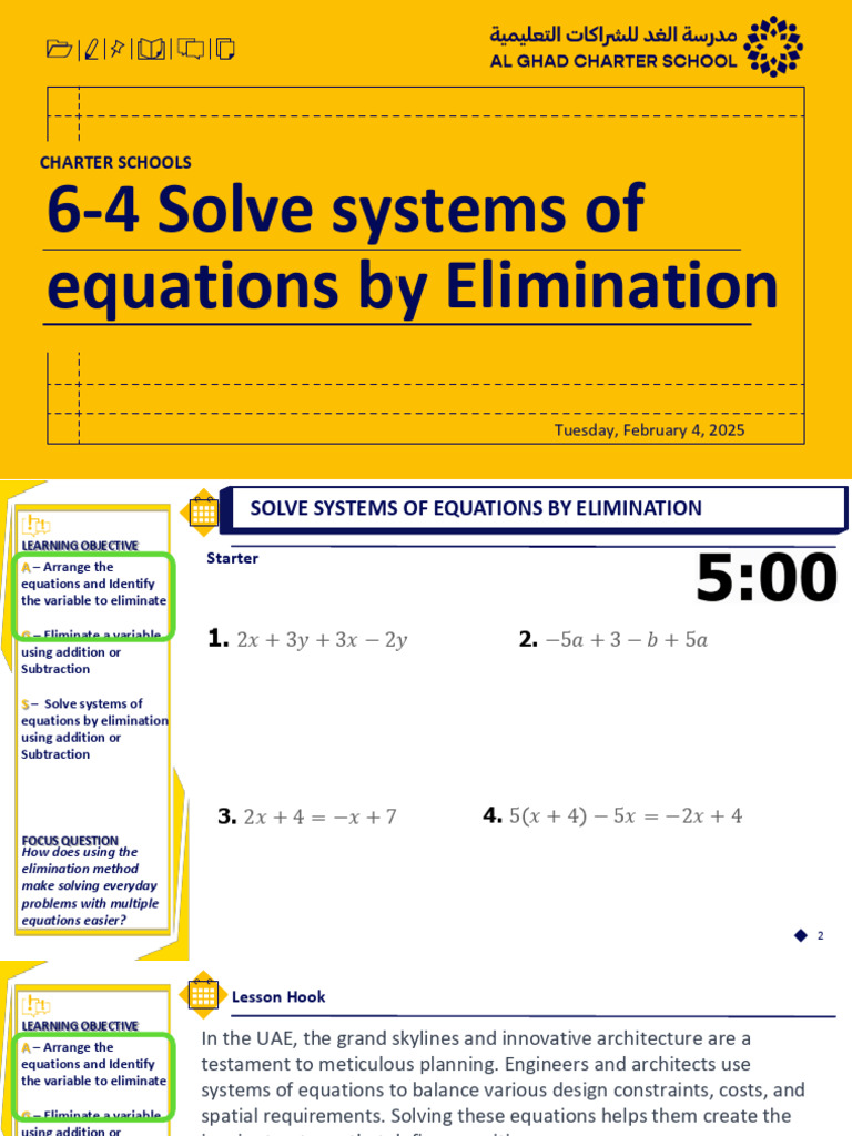 6.4 Solving Systems of Equations by Elimination (Part 1) | PDF ...